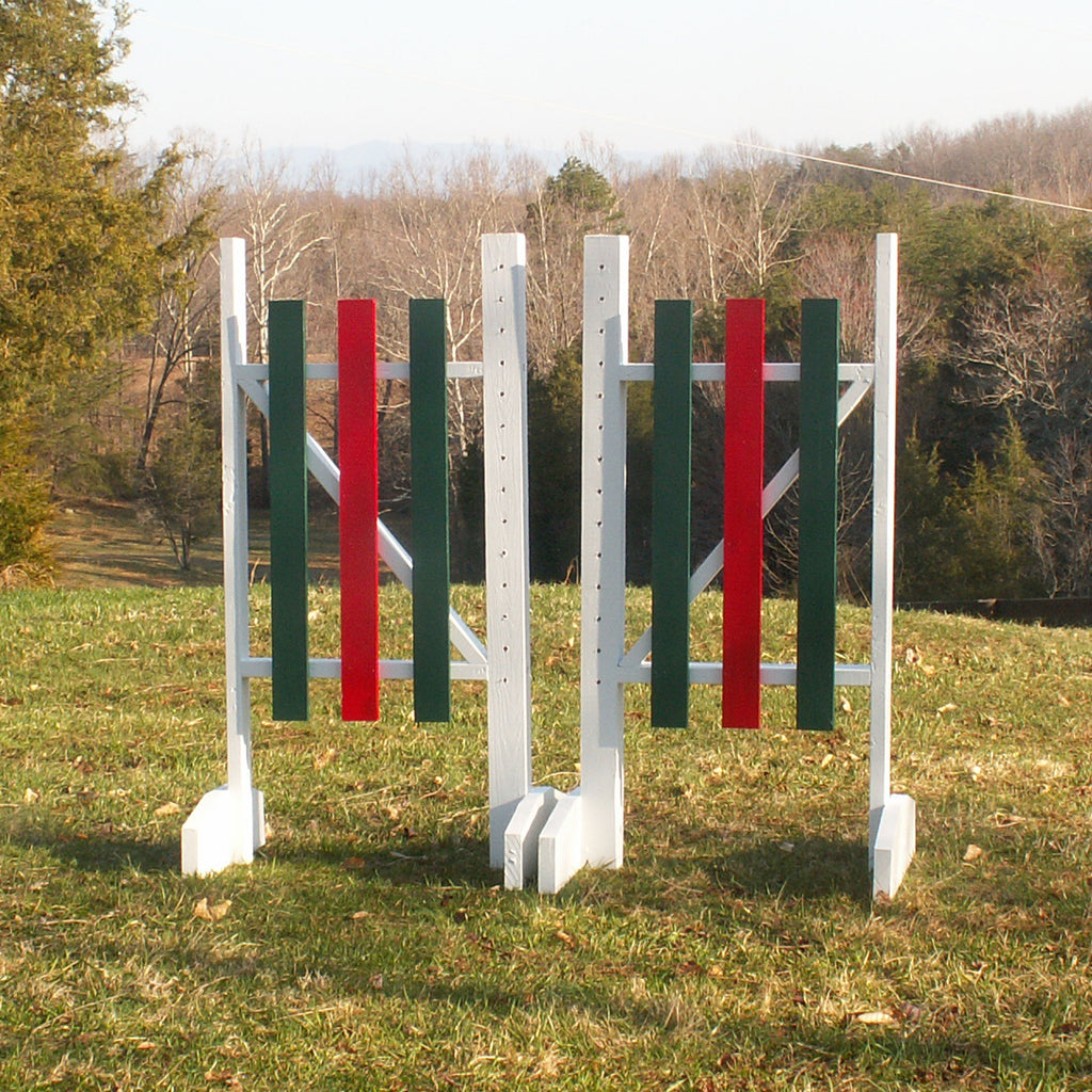 3 Panel 2 Color Wing Standards Wood Horse Jumps 5ft #215– Platinum Jumps