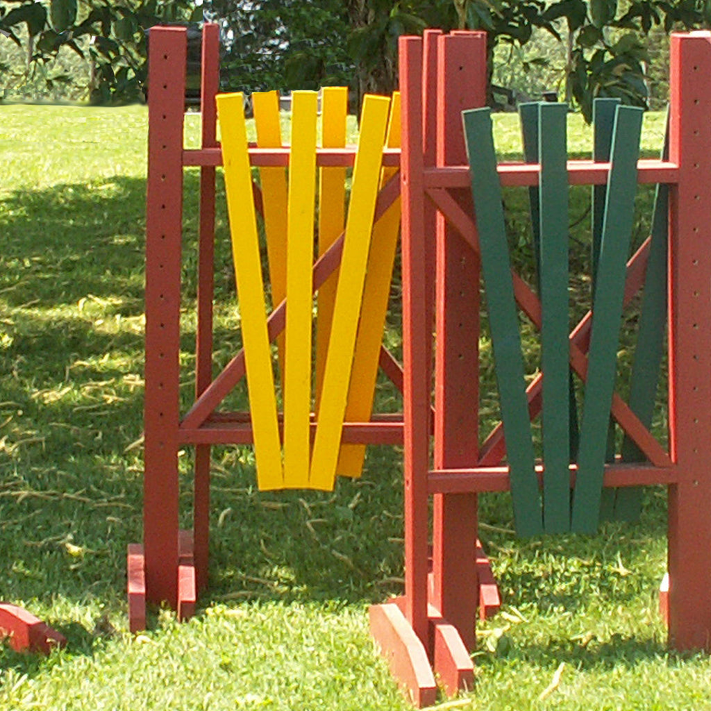 3 Panel Colored "V" Wing Standards Wood Horse Jumps #226– Platinum Jumps