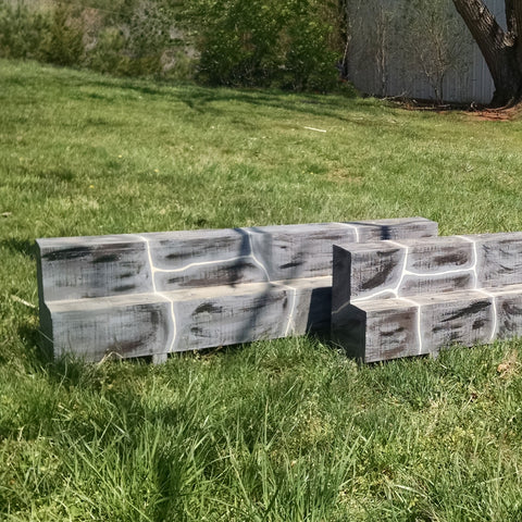 Double Decker Stone Flower Box Horse Jumps Set/2 #416– Platinum Jumps