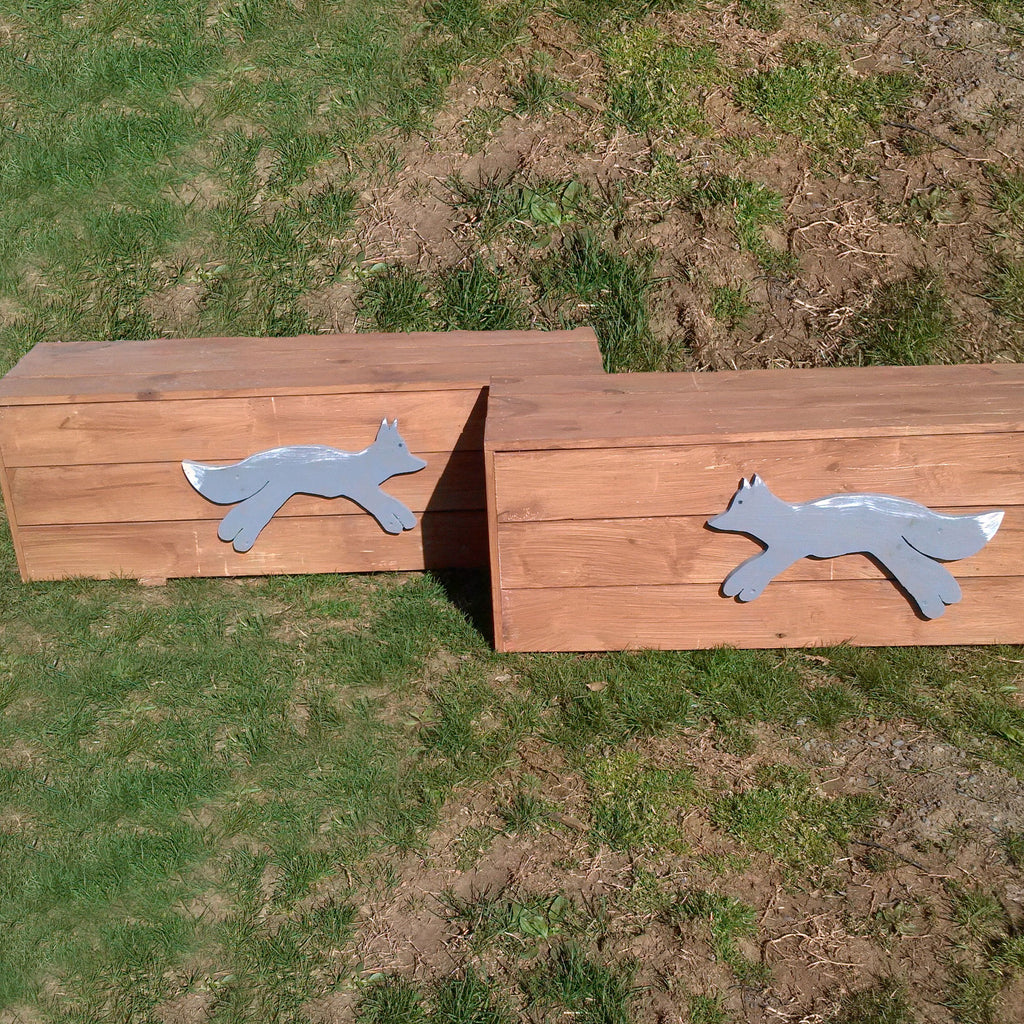 Pine Wood Fox Box Wall Wood Horse Jumps Set/2 #407– Platinum Jumps