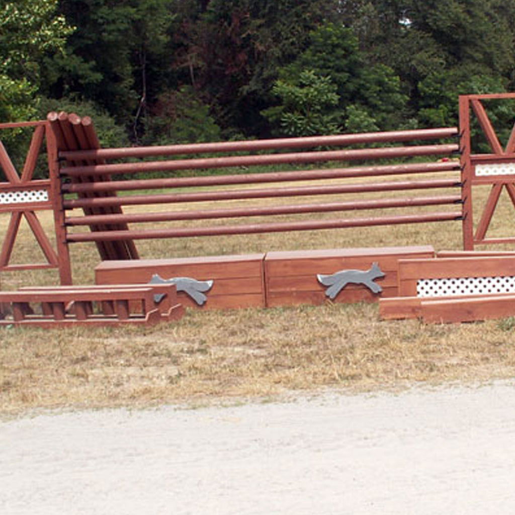 Pine Wood Fox Box Wall Wood Horse Jumps Set/2 #407– Platinum Jumps