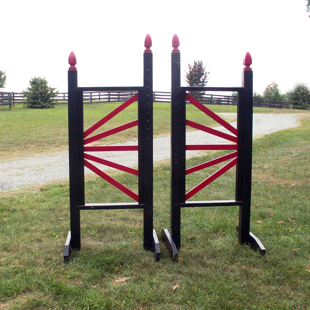 6ft Colored Side Fan Finial Black Jumper Wing Standards Horse Jumps #2 ...