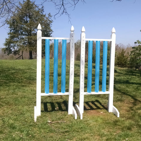 6ft 3 Column Finial Jumper Wing Standards Horse Jumps #264– Platinum Jumps