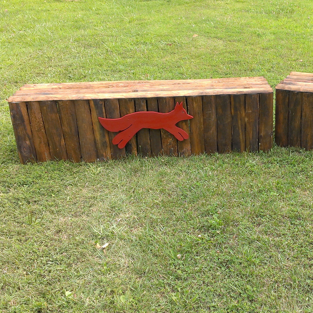Natural Bark Fox Box Horse Jumps Set/2 #416– Platinum Jumps