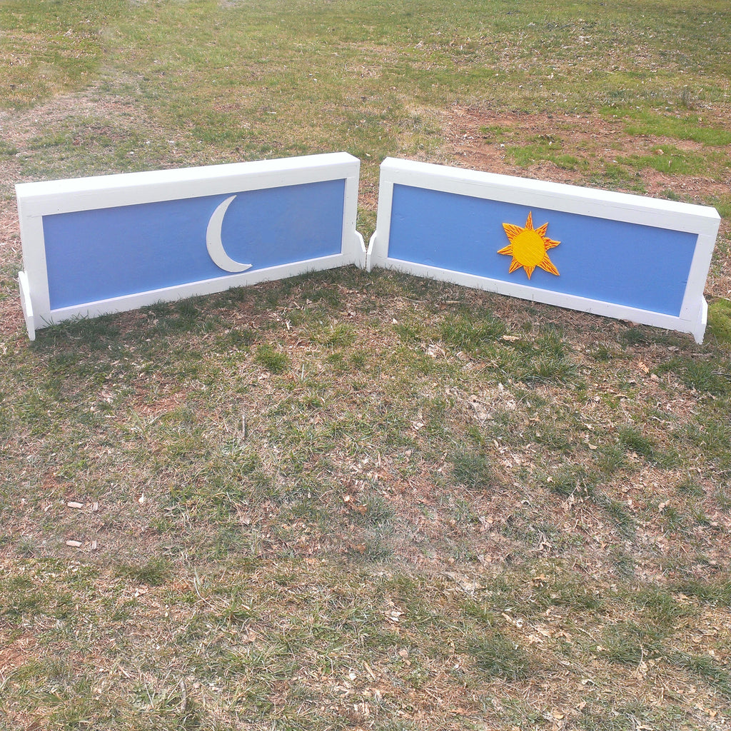 Day and Night Brush Box Horse Jumps Set/2 #410– Platinum Jumps