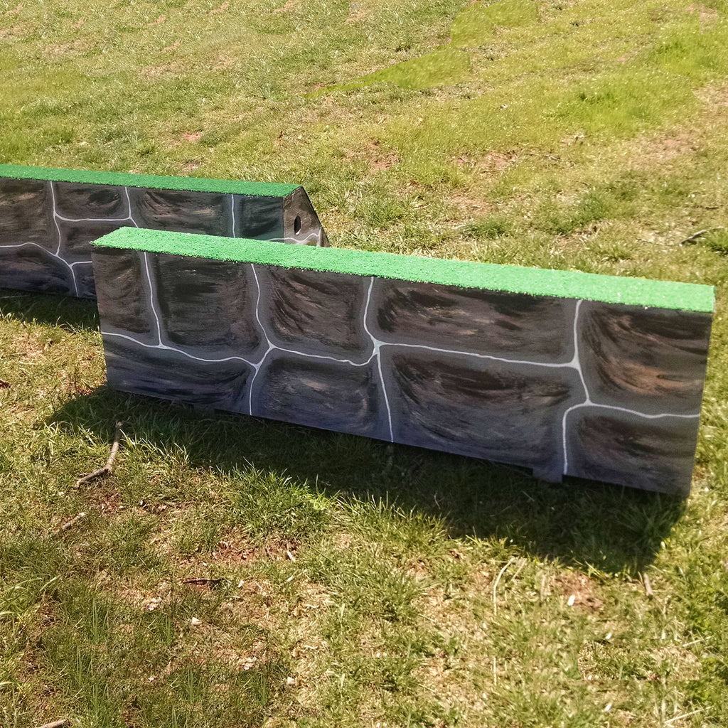 Stone Pattern Roll Top Wall Horse Jumps Set/2 #405– Platinum Jumps