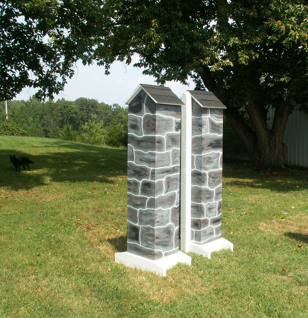Skinny Stone Column Standards Wood Horse Jumps #219– Platinum Jumps