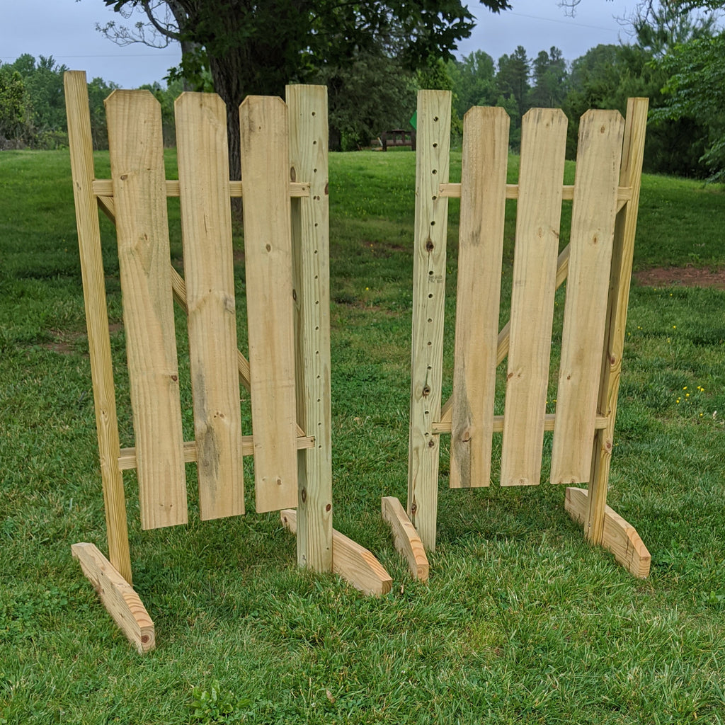 "Paint-Your-Own" Wing Standards Wood Horse Jumps #228– Platinum Jumps