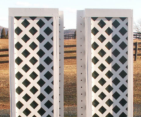 Lattice Column Standards Wood Horse Jumps 2 Heights #217– Platinum Jumps