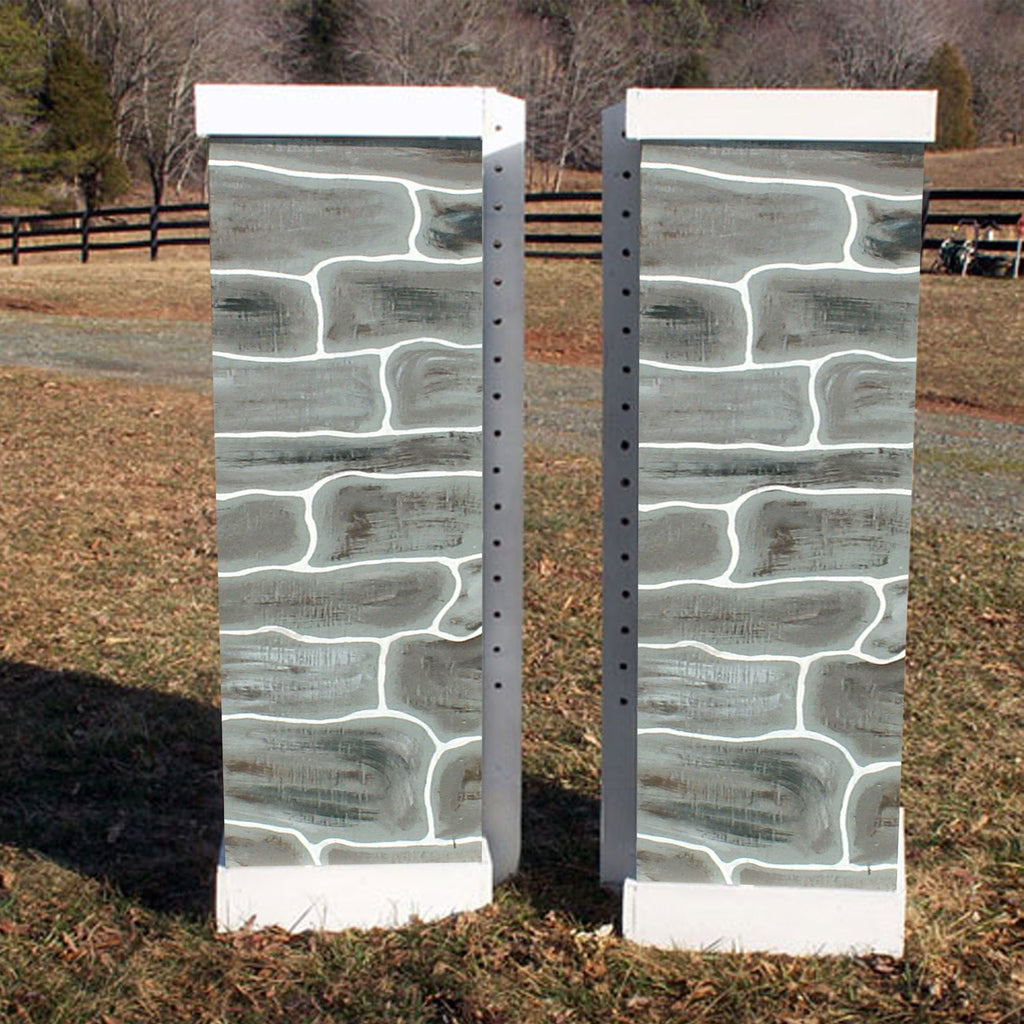 Stone Column Standards Wood Horse Jumps 6ft #215– Platinum Jumps